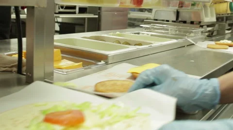 fast food how to make a hamburger in a r... | Stock Video | Pond5
