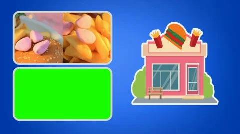 Fast Food - Vector Animation - Green S... | Stock Video | Pond5