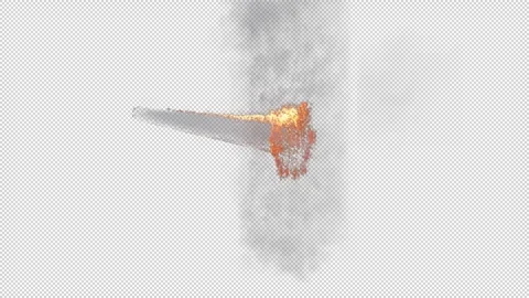 Fast jet steam fire flamethrower on tran... | Stock Video | Pond5