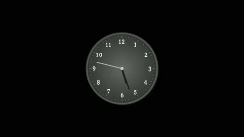 Fast motion analog clock isolated black ... | Stock Video | Pond5
