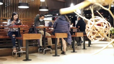 Fast motion of people eating foods at fo... | Stock Video | Pond5