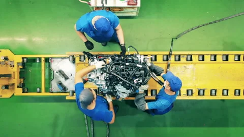 Fast motion of technicians assembling a ... | Stock Video | Pond5