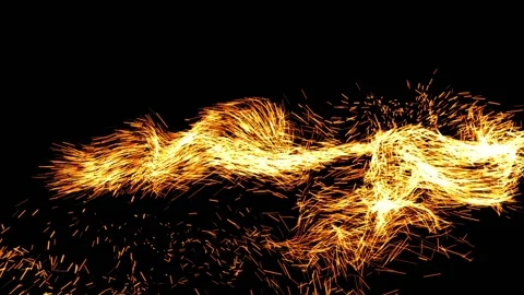 Fast Moving Hot Sparks, Spreading Fire P... | Stock Video | Pond5