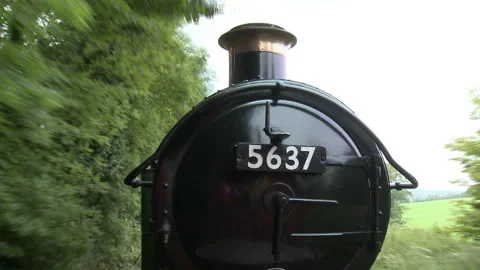 A Fast Moving Steam Engine Filmed From t... | Stock Video | Pond5