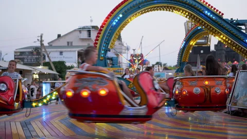 Fast Spinning Carousel of Octopus in an ... | Stock Video | Pond5