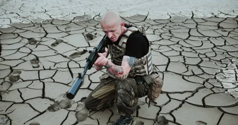 Fast tactical reloading of rifle. Soldie... | Stock Video | Pond5