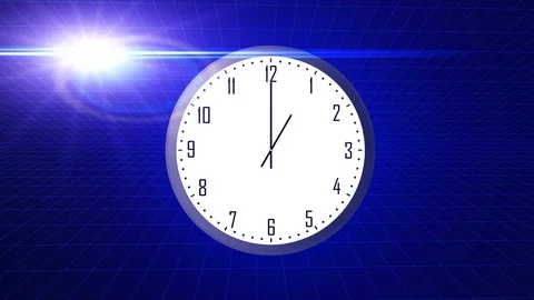 Fast time clock, blue background | Stock Video | Pond5