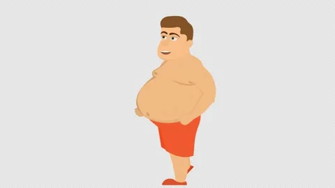 Fat man. Animation of a man with a belly... | Stock Video | Pond5
