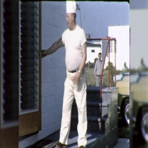 Fat Man Big Gut Middle Aged Men Leave Ho... | Stock Video | Pond5