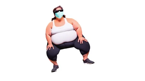 Fat woman doing exercise animation | Stock Video | Pond5