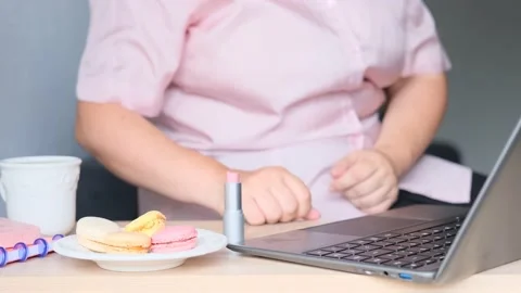 Fat Woman At Computer Stock Video Footage | Royalty Free Fat Woman At ...