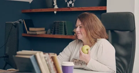 Fat Woman At Computer Stock Video Footage | Royalty Free Fat Woman At ...