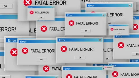 fatal error Many Windows - 2D Transition... | Stock Video | Pond5