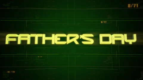 Father Day with cyberpunk matrix and num... | Stock Video | Pond5
