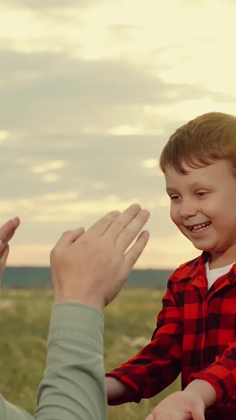 father son child kid small play clapping... | Stock Video | Pond5