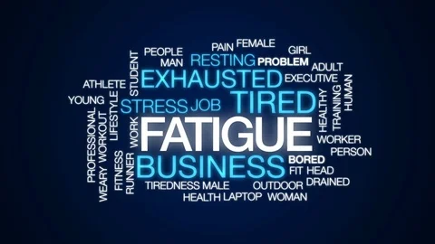 Fatigue animated word cloud, text design... | Stock Video | Pond5