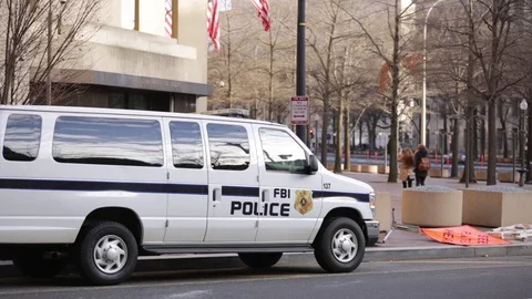 FBI police van outside of the J. Edgar H... | Stock Video | Pond5