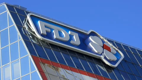 FDJ (Federation Francaise des Jeux) logo... | Stock Video | Pond5