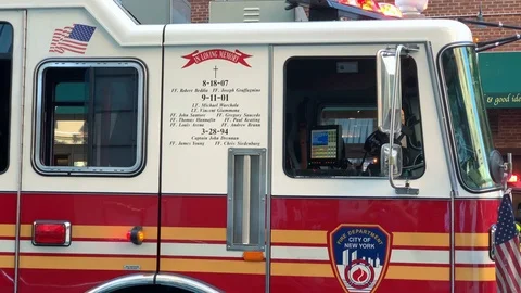 FDNY firetruck computer screen vehicle t... | Stock Video | Pond5
