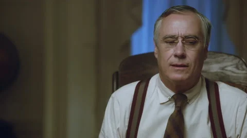 FDR smoking a cigarette on chair, World ... | Stock Video | Pond5