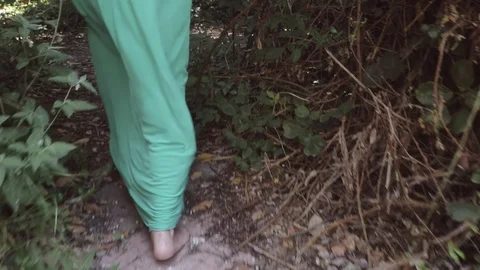 fear, escape, panic. feet of barefoot wo... | Stock Video | Pond5