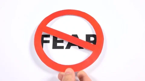 FEAR prohibition symbol, refuse dread, w... | Stock Video | Pond5