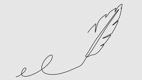 Feather one line drawing animation. Vide... | Stock Video | Pond5