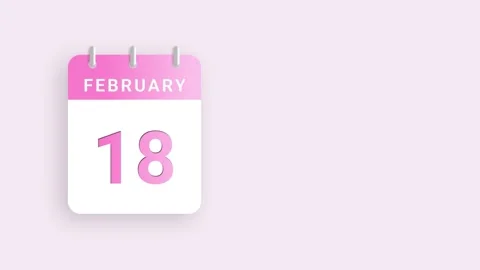 February -Calendar Animation Displaying ... | Stock Video | Pond5