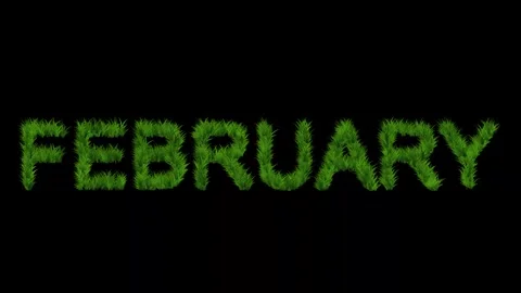 February text with green grass effect on... | Stock Video | Pond5