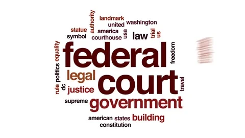 Federal court animated word cloud, text ... | Stock Video | Pond5