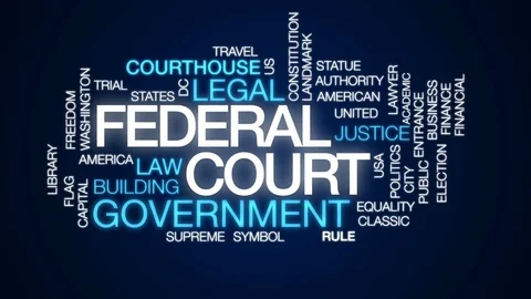 Federal court animated word cloud, text ... | Stock Video | Pond5