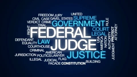 Federal judge animated word cloud, text ... | Stock Video | Pond5