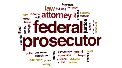 Federal prosecutor animated word cloud, ... | Stock Video | Pond5