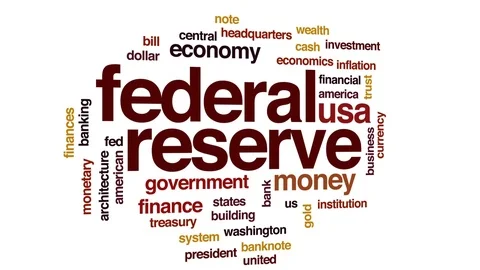 Federal reserve animated word cloud, tex... | Stock Video | Pond5