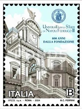 Federico II University Postal Stamp - 800th Anniversary Stock Photo ...