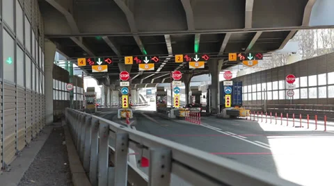 The fee booths in entrance of Western Hi... | Stock Video | Pond5