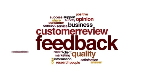 Feedback animated word cloud, text desig... | Stock Video | Pond5