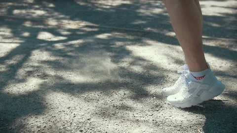 Feet of man jumping with a rope, boxing ... | Stock Video | Pond5