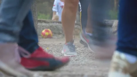 Feet Of Many Dancing People On Dusty Gro... | Stock Video | Pond5