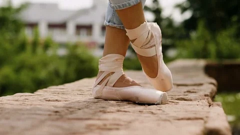 Feet of modern female ballet dancer danc... | Stock Video | Pond5