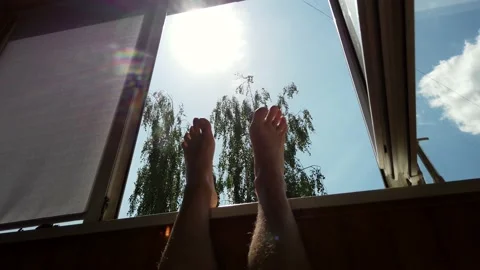 Feet Out Window Stock Video Footage | Royalty Free Feet Out Window ...