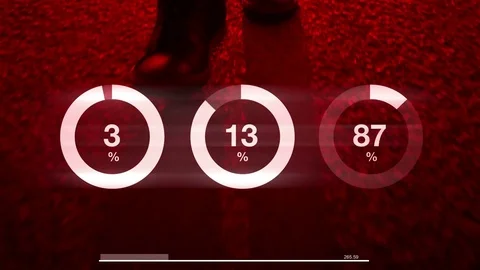 Feet walking with infographics animation | Stock Video | Pond5