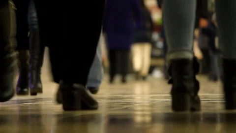 Feet of walking people in the shopping m... | Stock Video | Pond5