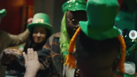 Fellows Dressed in Green Dancing at St P... | Stock Video | Pond5