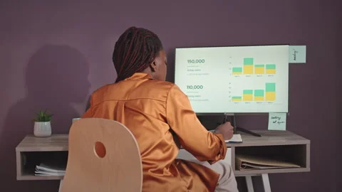 Female Accountant Analyzing Figures on C... | Stock Video | Pond5