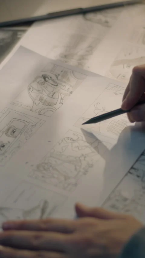 Female animator creates pencil sketch wo... | Stock Video | Pond5