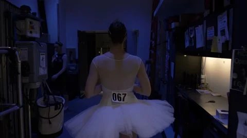 Female ballerina in tutu walking in back... | Stock Video | Pond5