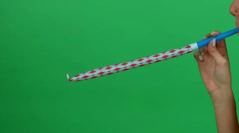 Party Horn Green Screen Stock Footage ~ Royalty Free Stock Videos | Pond5