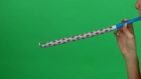 Party Horn Green Screen Stock Footage ~ Royalty Free Stock Videos | Pond5