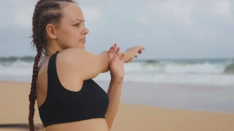 Female boxer MMA fighter girl doing stre... | Stock Video | Pond5